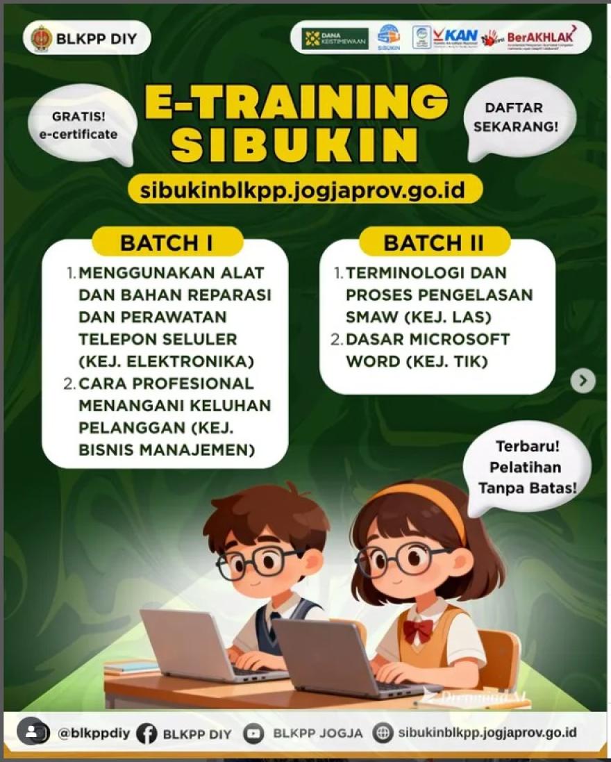 PENDAFTARAN E-TRAINING SIBUKIN BLKPP DIY Batch I dan II - Kalurahan ...